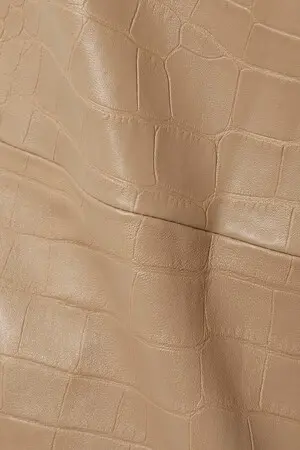 Sprwmn Strapless Croc-effect Leather Dress