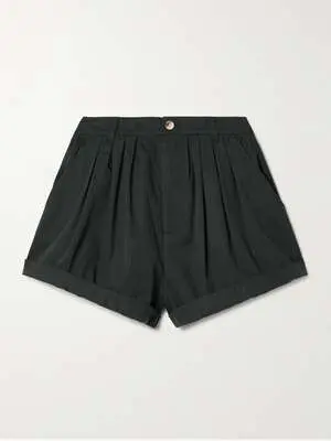 DÔEN Paige Organic Cotton-poplin Shorts - Black