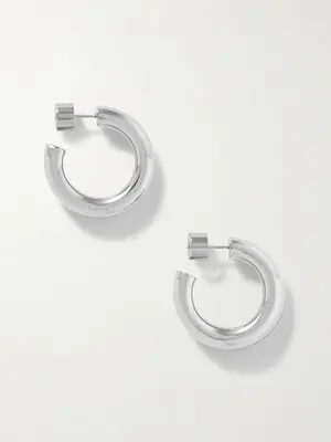 JENNIFER FISHER Natasha Huggies Hoop Earrings - Silver