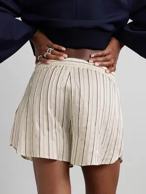 Stella McCartney Net Sustain Striped Silk-blend Shorts