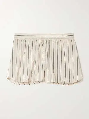 Stella McCartney Net Sustain Striped Silk-blend Shorts
