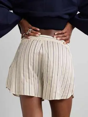 Stella McCartney Net Sustain Striped Silk-blend Shorts