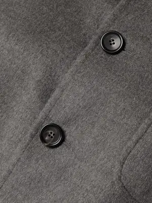 Loro Piana Leather-trimmed Cashmere Jacket - Gray