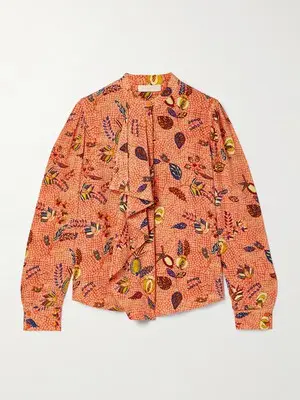 Ulla Johnson Ashlyn Ruffled Printed Blouse