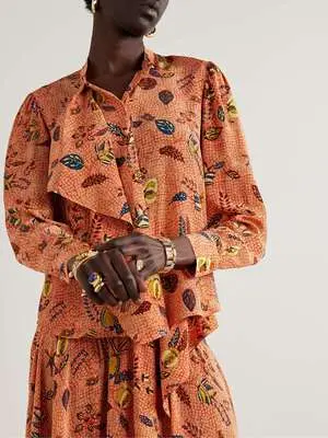 Ulla Johnson Ashlyn Ruffled Printed Blouse
