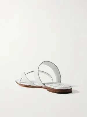 Manolo Blahnik Susa Leather Sandals - White