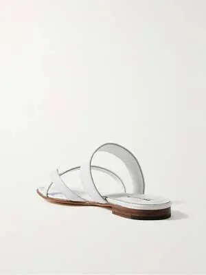 Manolo Blahnik Susa Leather Sandals - White