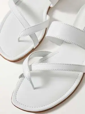 Manolo Blahnik Susa Leather Sandals - White