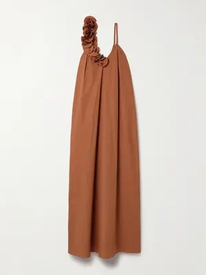 KIKA VARGAS Net Sustain Linda Appliquéd Maxi Dress