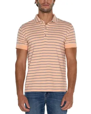 LIVERPOOL Striped Short Sleeve Polo Shirt Nectar