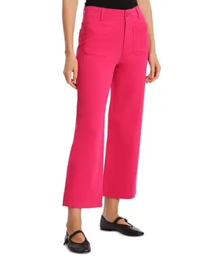 Bagatelle High-rise Cropped Pants With Patch Pockets - Pink Peacock