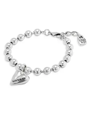 UNODE50 Sterling-plated Beaded Bracelet With Heart Charm