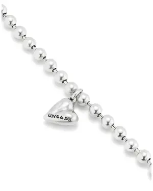 UNODE50 Sterling-plated Beaded Bracelet With Heart Charm