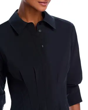 Simkhai Jazz Poplin Pintuck Midi Dress - Black