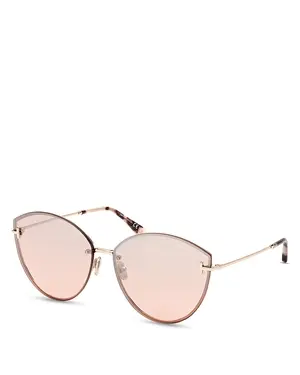 TOM FORD Evangeline Cat Eye Sunglasses - Brown/pink Mirrored Gradient