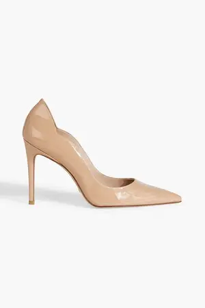 STUART WEITZMAN 100 Scalloped Patent-leather Pumps