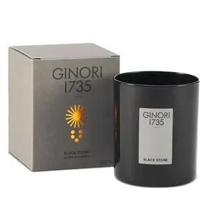 GINORI 1735 Lcdc Black Stone Candle Refill, 6.7 Oz - White