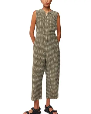 Whistles Oval Spot Remmie Jumpsuit - Khaki/mulit