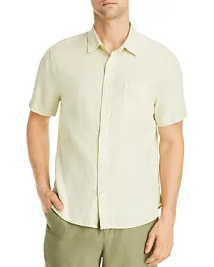 Vince Short Sleeve Linen Shirt Endive