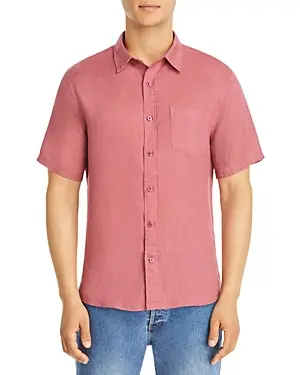 Vince Short Sleeve Linen Shirt Wild Barbe