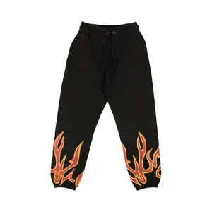 Palm Angels Gd Graffiti Flames Sweatpants /red - Black