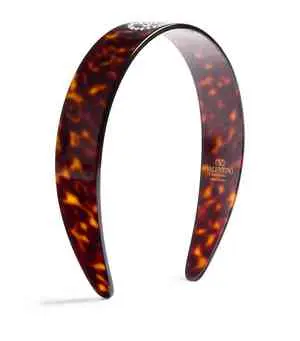 Valentino Garavani Vlogo Signature Headband - Brown