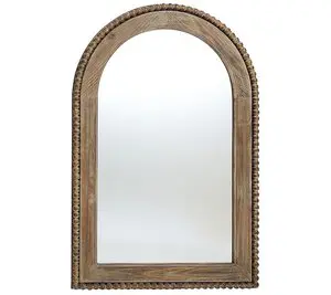 LUXEN HOME Luxenhome Wood Framed Arch Window Wall Mirror - One-color