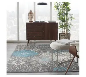 NOURISON HOME Passion 17 Charcoal/blue 5' X 7' Rug - One-color