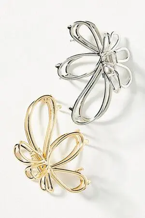 Anthropologie Gold and White Floral Hair Accessory Lele Sadoughi Magnolia Hair Clip | Anthropologie main image 2