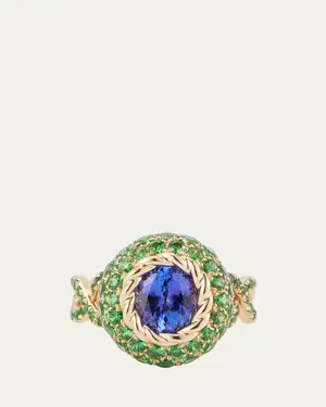 MELLERIO 18k Yellow Ring With Tanzanite And Tsavorite - Gold