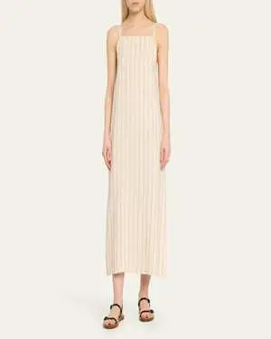 LOULOU STUDIO Etta Stripe Midi Linen Dress