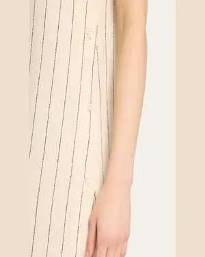 LOULOU STUDIO Etta Stripe Midi Linen Dress