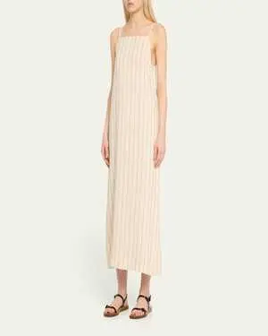 LOULOU STUDIO Etta Stripe Midi Linen Dress
