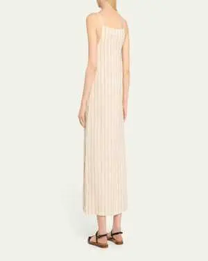 LOULOU STUDIO Etta Stripe Midi Linen Dress