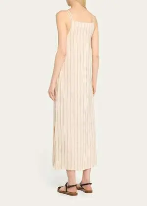 LOULOU STUDIO Etta Stripe Midi Linen Dress