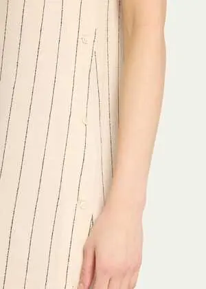 LOULOU STUDIO Etta Stripe Midi Linen Dress