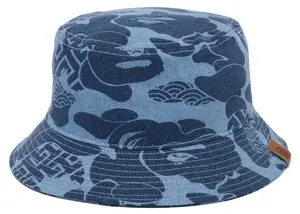 A BATHING APE Asia Camo Denim Bucket Hat - Indigo