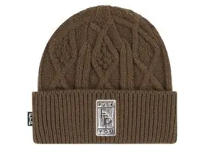 FTP Cable Knit Beanie - Brown