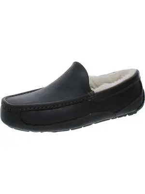 UGG Ascot Mens Leather Lined Loafer Slippers - Brown