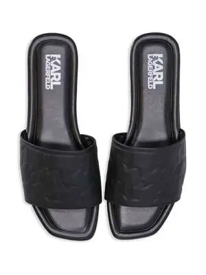 Karl Lagerfeld Brio Leather Slides - Black