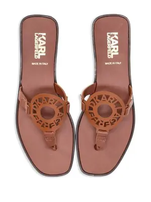 Karl Lagerfeld Skoot Ii Logo Cut-out Slides - Brown