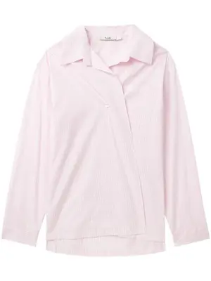 B+AB Asymmetric Striped Cotton Shirt
