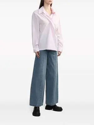 B+AB Asymmetric Striped Cotton Shirt