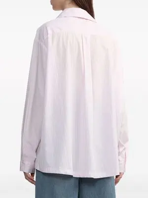 B+AB Asymmetric Striped Cotton Shirt