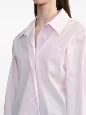 B+AB Asymmetric Striped Cotton Shirt