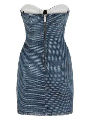 Dsquared2 Studded Denim Bustier Minidress