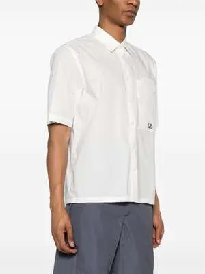 C.P. COMPANY Logo-embroidered Cotton Shirt - White