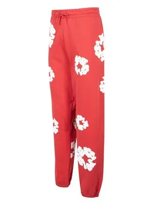 DENIM TEARS Cotton Wreath-print Track Pants - Red
