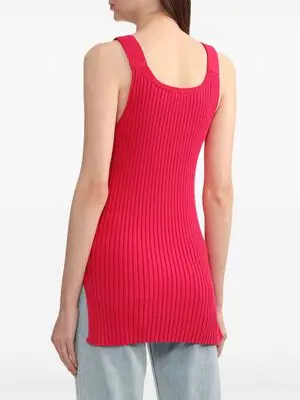 Helmut Lang Side-slit Ribbed-knit Tank Top