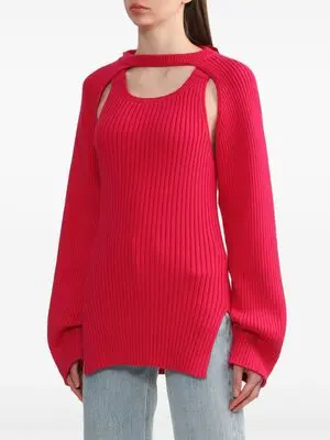Helmut Lang Cut-out Ribbed Knit Jumper